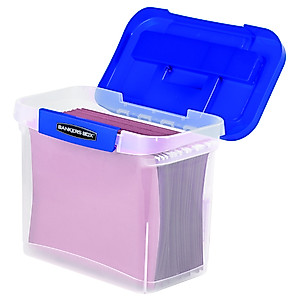 Bankers Box Heavy Duty Portable Plastic File Box with Hanging Rails, Letter, 1 Pack (0086304)