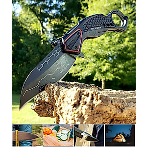 8" Karambit Open Folding Pocket Knife Black Red Tactical Outdoor Survival Hunting Knife for Camping by Survival Steel
