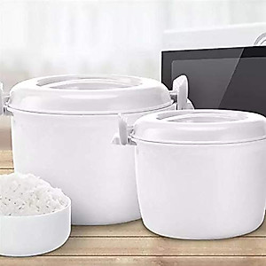 Luejnbogty Microwave Rice Cooker Multifunction Small Lunch Container Microwave Cooker Cookware for Microwave Oven 17.5x21x14cm