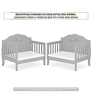 SweetPea Baby Rose 3-in-1 Convertible Toddler Bed in Platinum, Greenguard Gold Certified, JPMA Certified, Safety Rails, Made of Sustainable New Zealand Pinewood