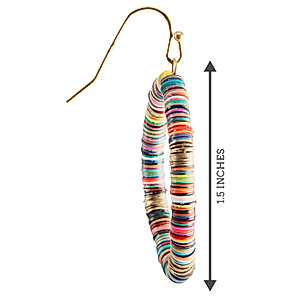 SPUNKYsoul Bohemian Multi-Colored Sequin Hoop Gold Disc Earrings for Women
