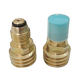 Propane Tank Adapter Converts POL LP Tank Service Valve to QCC1/Type1 Hose or Regualtor - Old to New Outlet Brass Refill Adapter (Pack 2)