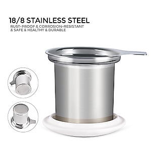 GBHOME Tea Mug with Infuser and Lid, 18 Ounce Large Ceramic Loose Leaf Tea Cup, Microwave, Dishwasher Safe Tea Steeping Mug, Pefect Gift For Tea Lover.