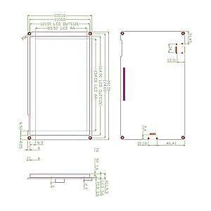 Rosvola HMI Display LCD Display Module 8 GPIO 7 Inch 512KB SRAM for Industry