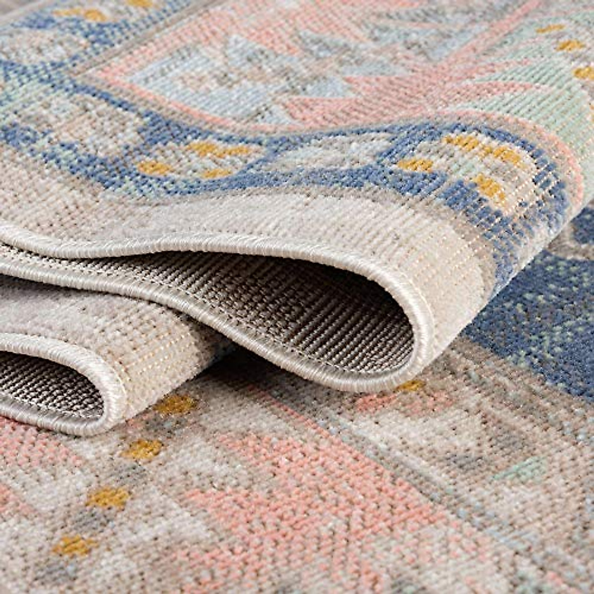 Unique Loom Whitney Collection Area Rug - Geneva (7' 10" x 10' Rectangle, French Blue/ Beige)