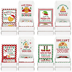 Hoolerry 24 Pcs Mini Pizza Box Gift Card Holders Bulk Christmas Gift Holder Funny Money Holder The Best Part of a Pizza Is the Dough for Money Cash Check Gifts