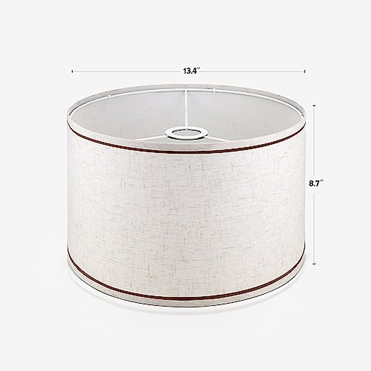 Lamp shades Set of 2, Fabric Lamp Shades for Table Lamps and Floor Light, Medium Lamps Shades 13.5" Top x 13.5" Bottom x 8.8" High, Lampshades Natural Linen Hand Crafted