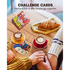 200+ Cool and Fun Conversation Card Game for Couples - Question & Challenge Cards for Date Night Adventures - Conversation Starter for Adults, Anniversary & Valentines Day Gift