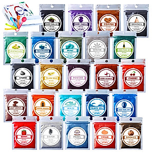 Mica Powder - (24-Pack/ .18 Oz Each) Color Soap Making Epoxy Resin Pigment, Bath Bomb, Candle, Nails
