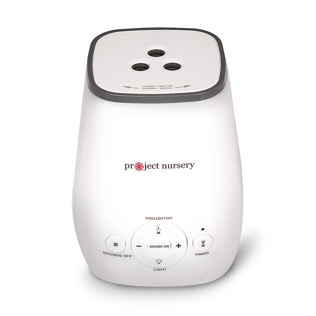 Project Nursery Portable and Table Top Sleep Soother, White Noise Sound Machine and Night Light, 4-in-1 Sound Soother with Projector, Nightlight and Timer