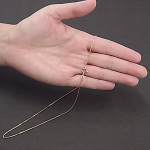 14kt Rose Gold Plated Sterling Silver 1mm Box Chain Necklace Solid Italian Nickel-Free, 20 Inch