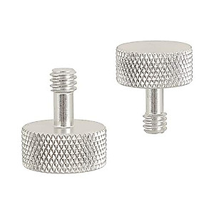 CAMVATE 1/4"-20 Thumb Screw Button Head Cap Screw Brass Nickel Construction(2 Pieces) - 2678