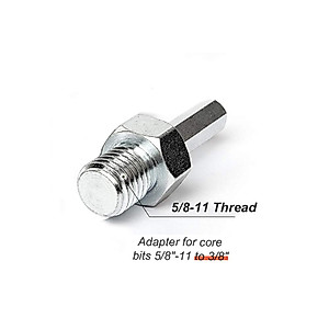 5/8-11" Drill Adapter to 3/8" Hexagon Shank for Core Drill Bit/Backer Pad
