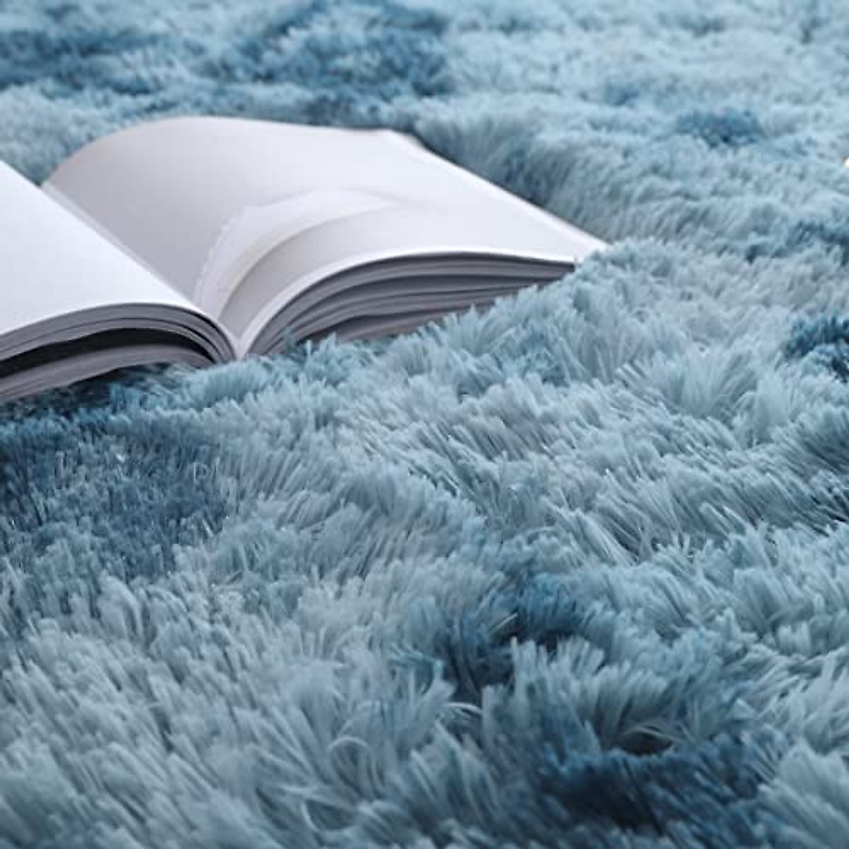 Modern Area Rugs for Bedroom Living Room Ultra Soft Fluffy Throw Carpets for Girls Boys Kids Room Shaggy Fluffy Rugs (2X3Feet, Dark Blue)
