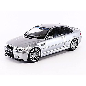 Solido S1806503 1:18 2003 BMW E46 CSL Coupe-Silver Grey Collectible Miniature car