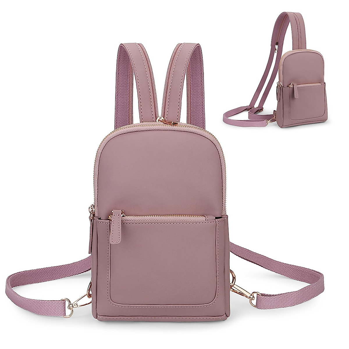 Uromee Sling Bag for Women Crossbody Purse Vegan Leather Fashion Fanny Pack Chest Bag Convertible Small Backpack