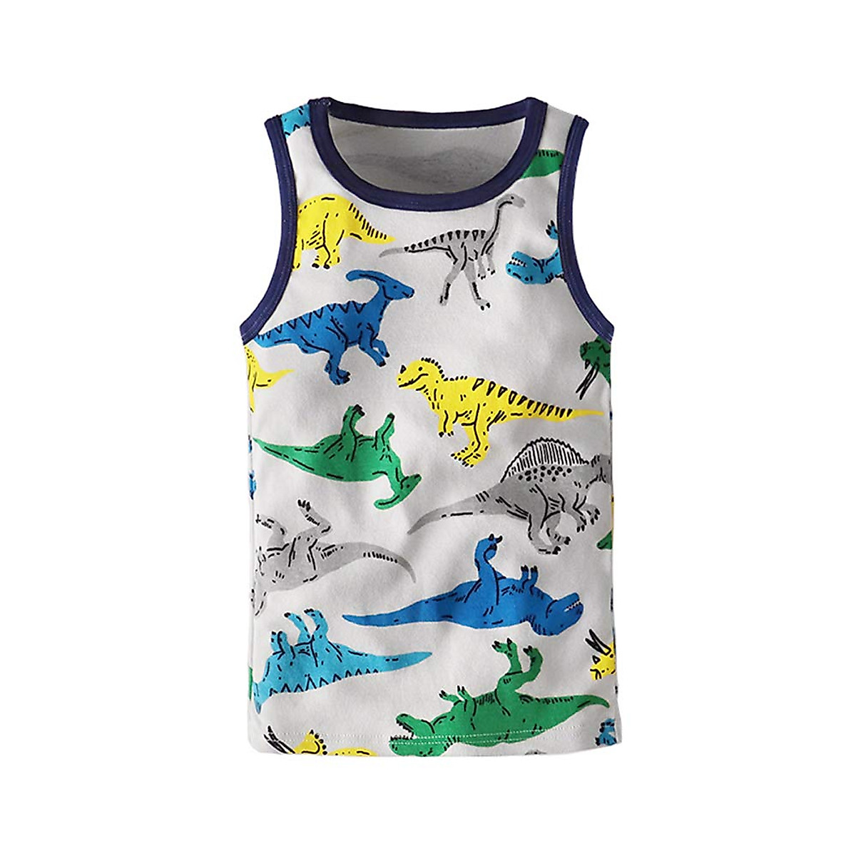 HUAER& Toddler Boys' 2-3 Pack Tank Tops (Dinosaur, 4T)