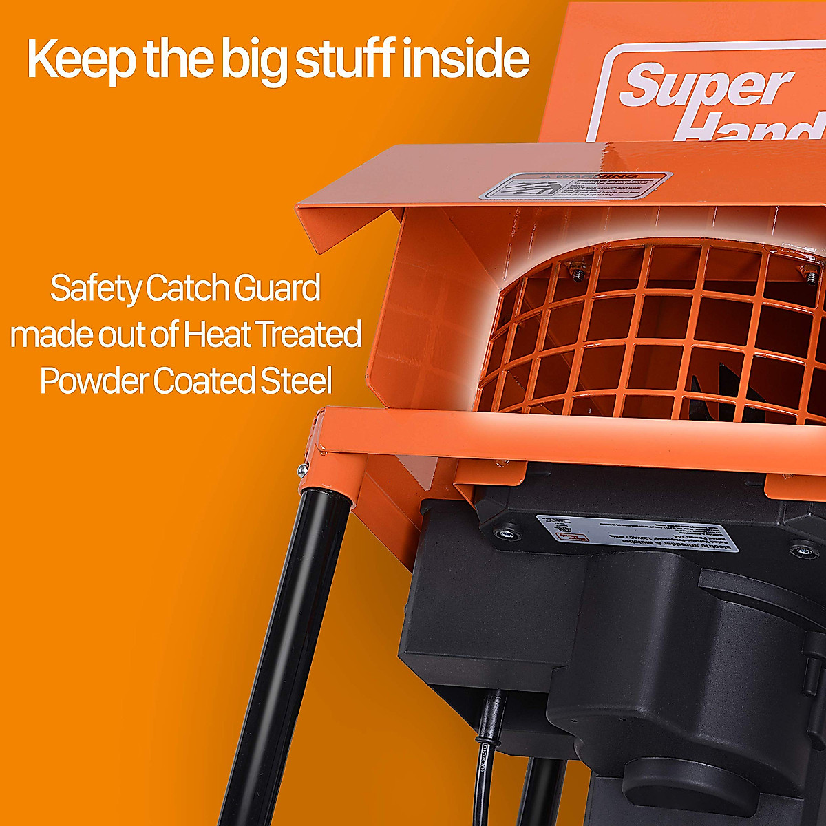 SuperHandy Leaf Mulcher Shredder Electric Green and Waste Management & Log Splitter Electric Portable 6 Ton Ram System 1-3/4eHP 15Amp 1500Watt Motor Horizontal [Bundle Deal]