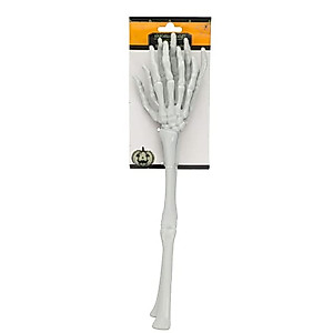 Halloween Fall Gothic Plastic White Skeleton Arm Hand Tongs (2) for Party Favors Classroom Office Home Kitchen Salad Servers