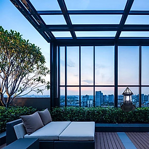 Solar Light Tower, 360-degree Rotating Light Waterproof LED, Suitable for Outdoor Home Decoration in Gardens and courtyards (Black)