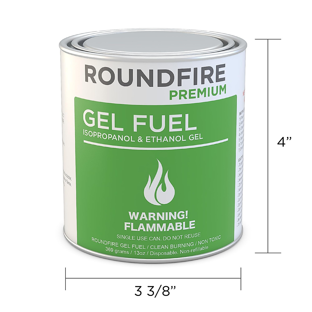 ROUNDFIRE 6 Pack Gel Fuel Cans for Fire Bowl, Fireplace, Gel Fire, Tabletop Fire Bowls, Warming, Indoor & Outdoor