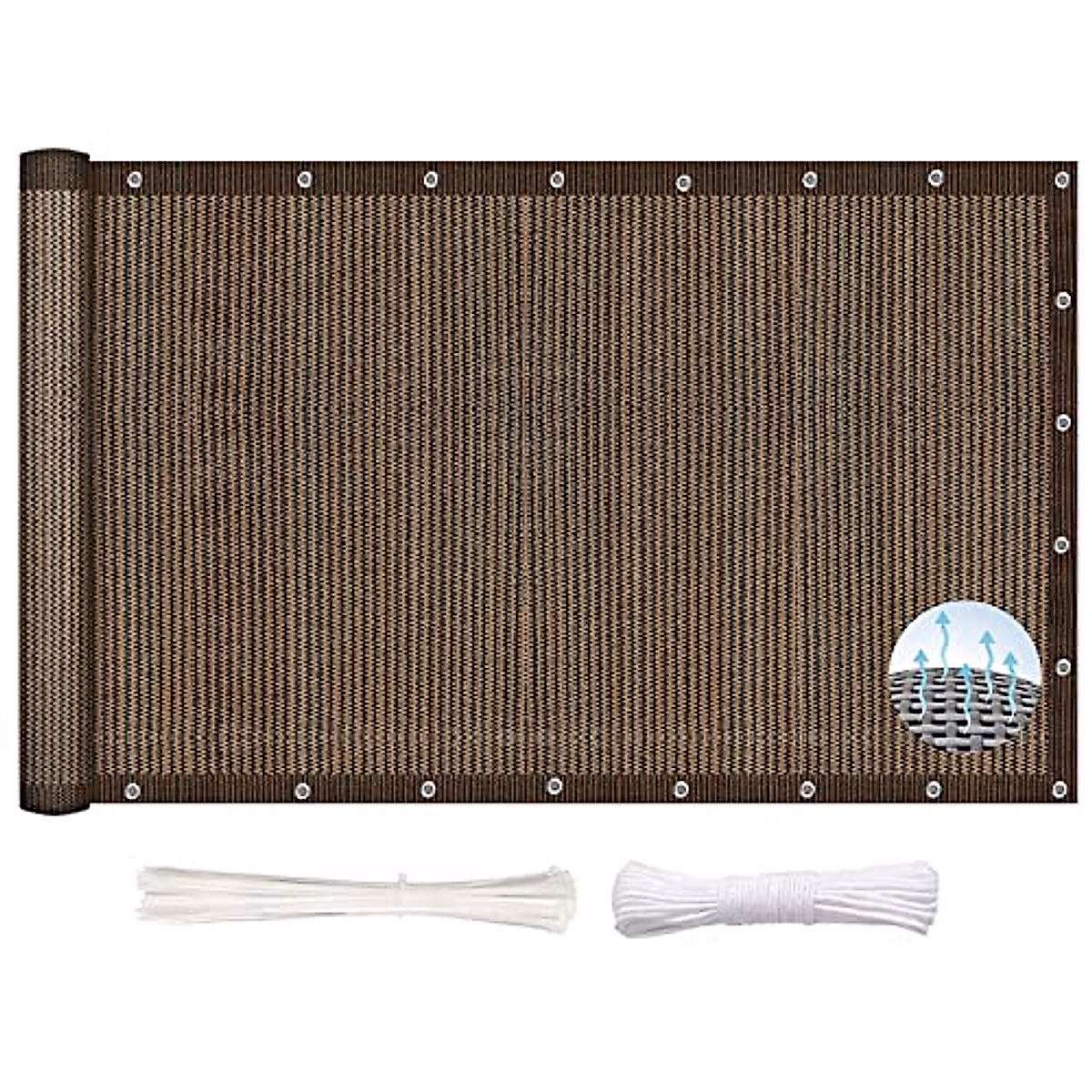 Shade Cloth, Sun Shade Sail Awning 2.5 x 9.5 m,Patio Shack Resistant Rectangle Garden, Sunshade Sunscreen Awnings,Shelter for Outdoor Patio Shading Net, for Garden/Pool/Terrace/Balcony, Brown