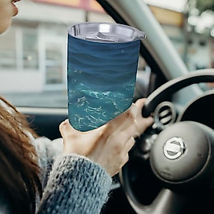 WXZYFP Car cup (single silver rim), can use a straw or drink directly, easy to use.The Deep Ocean
