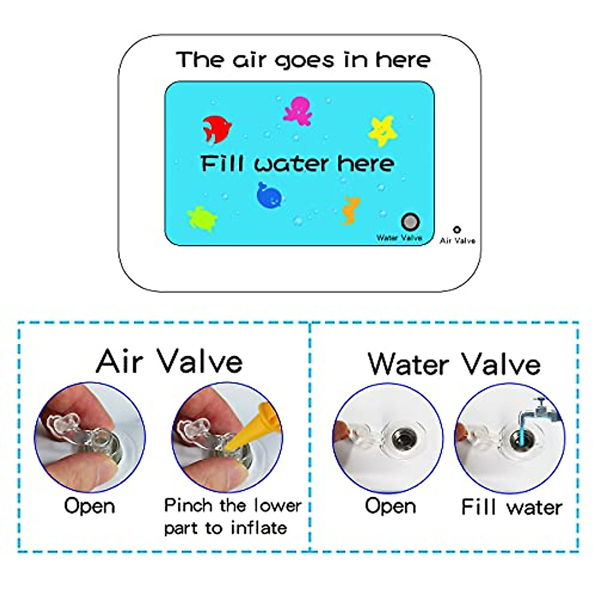 Tummy time Water Play mat, Baby Water Play Mat for Kids and Toddlers Baby Toys for 3 to 24 Months, Strengthen Your Baby's Muscles (70x50cm)