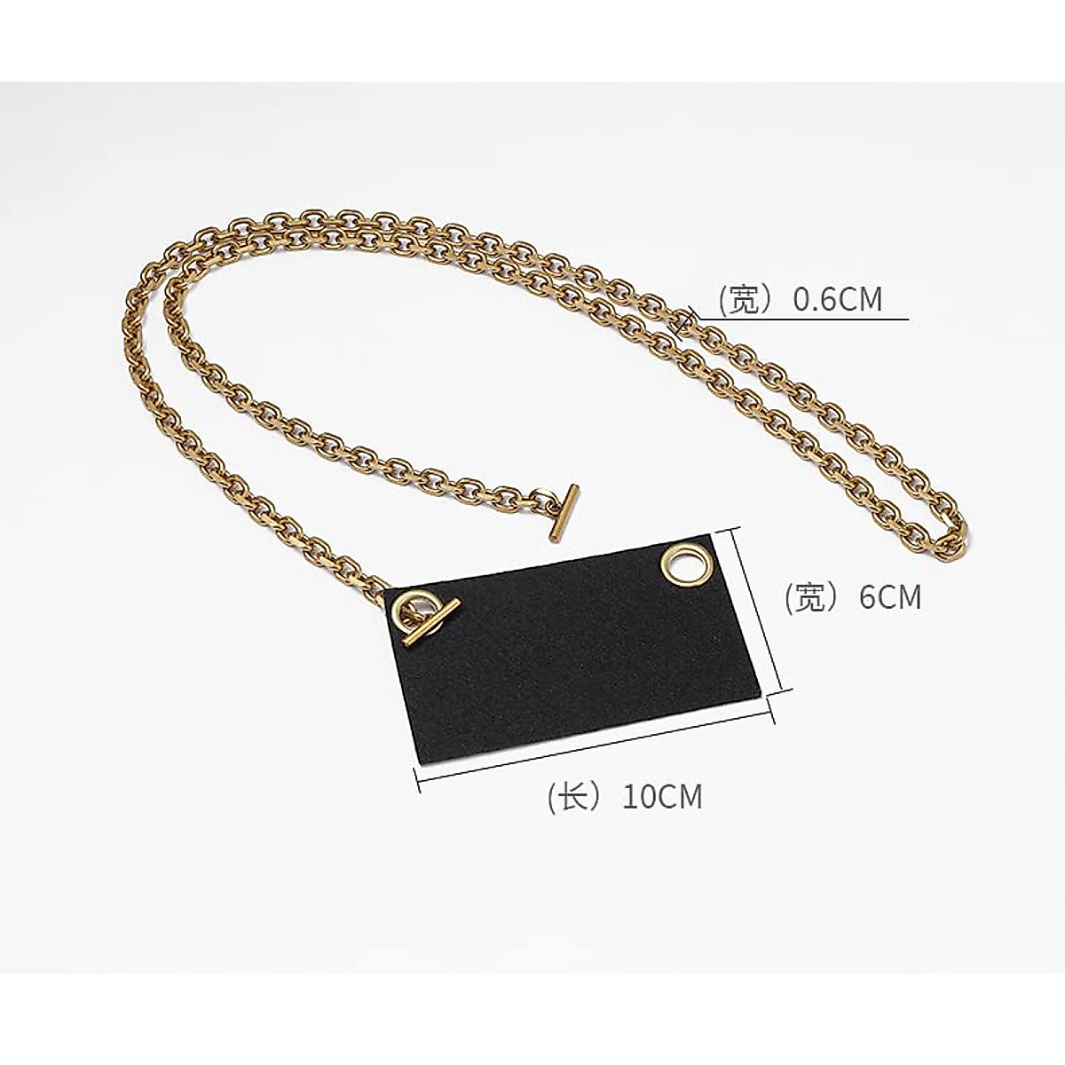 YESIKIMI Saddle Card Hold Conversion Kit With Copper Chain/Felt Insert Gift (100CM)