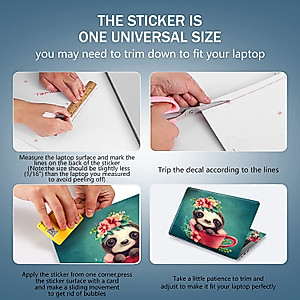 15 15.4 15.6 Inches Laptop Skin Sticker Universal 12.1 13 13.3 14 Inches Netbook Skin Sticker Personalized Reusable Notebook PC Art Protector（Cute Teacup Bear）