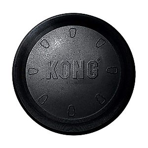 KONG - Extreme Flyer - Durable Rubber, Soft Flying Disc for Fetch and Retrieve, Black - Large Dogs