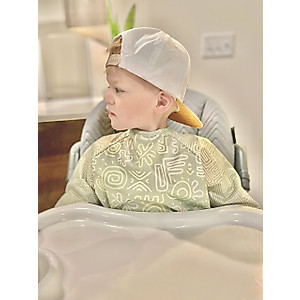 Bibbrella Baby Led Weaning Bibs with Adjustable Backing | Baby Smock Bib for Boys and Girls | 6m-3y Baby Bibs, Abstract Art