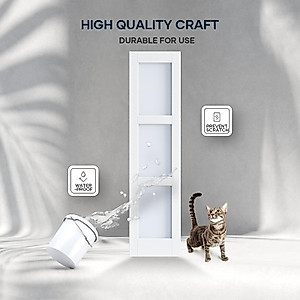 EaseLife 42in x 84in (Double 21in×84in Door) Glass Barn Door with 7FT Sliding Double Door Hardware Kit Included & Handle,Solid MDF Inside Covered with Water-Proof PVC Surface,3-Panel Glass,White