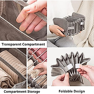 Xicennego Underwear Drawer Organizer Drawer Divider(3 Sets) Underwear, Bra，Socks, Tie Storage Box -(Pink)