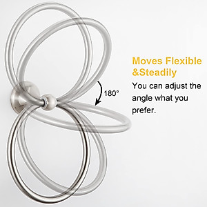 Wall Mounted Classical Design Round Towel Ring for Bathroom (Brush Nickel)