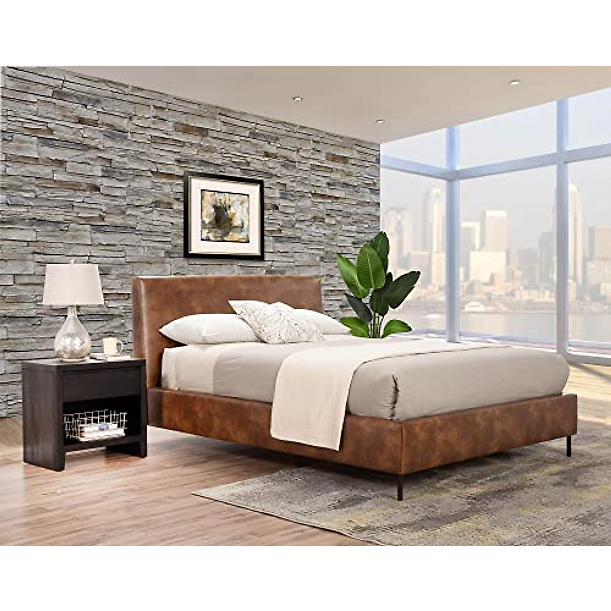 Alpine Furniture Sophia Platform Bed, California King