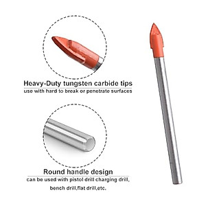 Gunpla 10Pcs Multi-Material Drill Bits Set, Cemented Carbide Masonry Drill Bits for Glass, Plastic, Tile, Concrete, Brick, Wall, Wood and Brick Wall 6mm