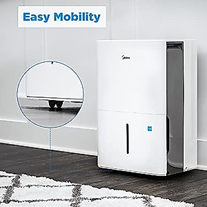 Midea 4,500 Sq. Ft. Energy Star Certified Dehumidifier With Pump Included 50 Pint - Ideal For Basements, Large & Medium Sized Rooms, And Bathrooms (White)