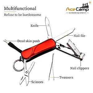 munkees 6-in-1 multifunctional nail clippers, scissors, knives, portable stainless steel nail tools, outdoor and travel equipment