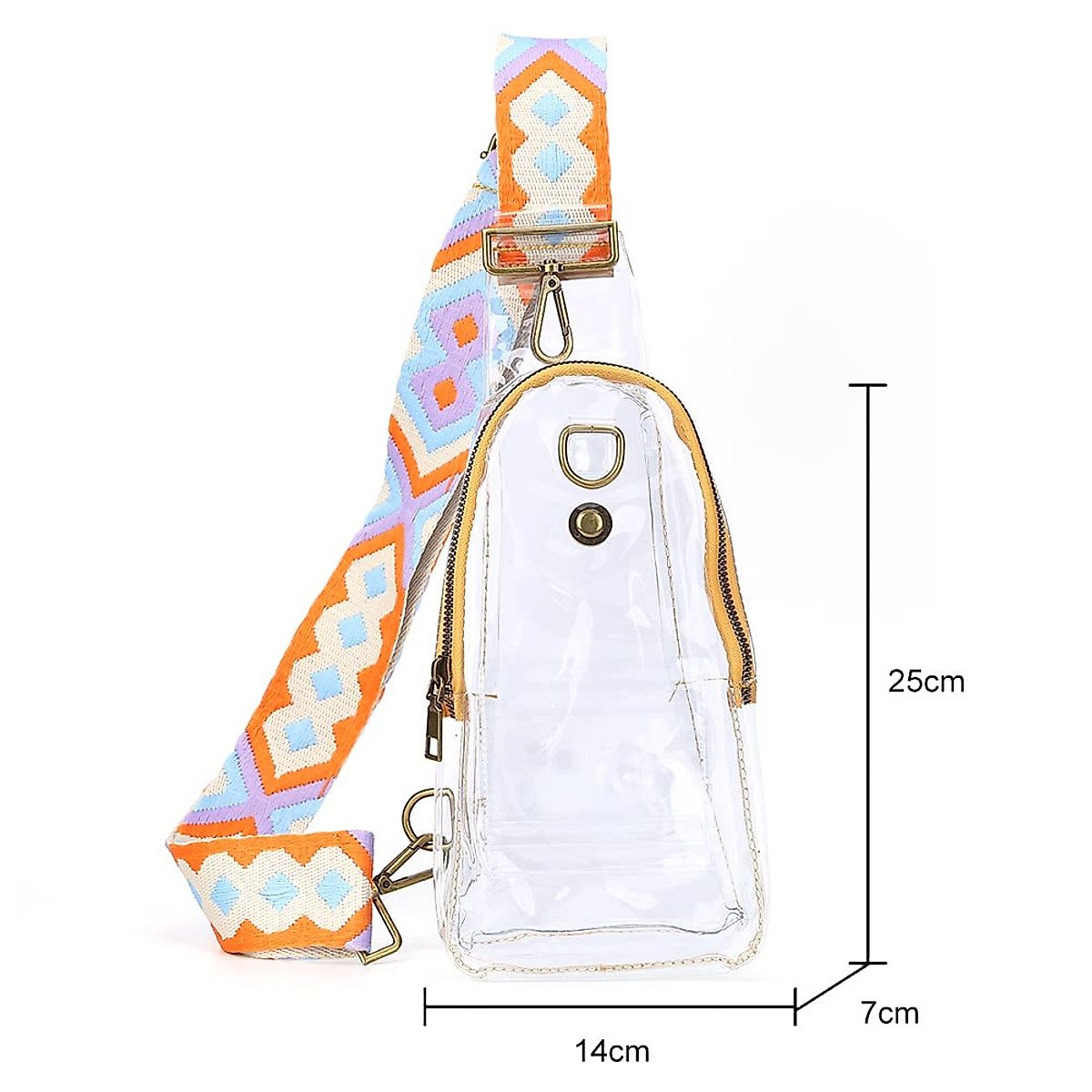 Clear Sling Bag Stadium Approved Crossbody Chest Bags for Women Fanny Pack Small Clear Daypack Shoulder Backpacks