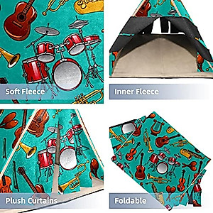 RATGDN Small Pet Hideout Classic Acoustic Guitars Music Hamster House Guinea Pig Playhouse for Dwarf Rabbits Hedgehogs Chinchillas