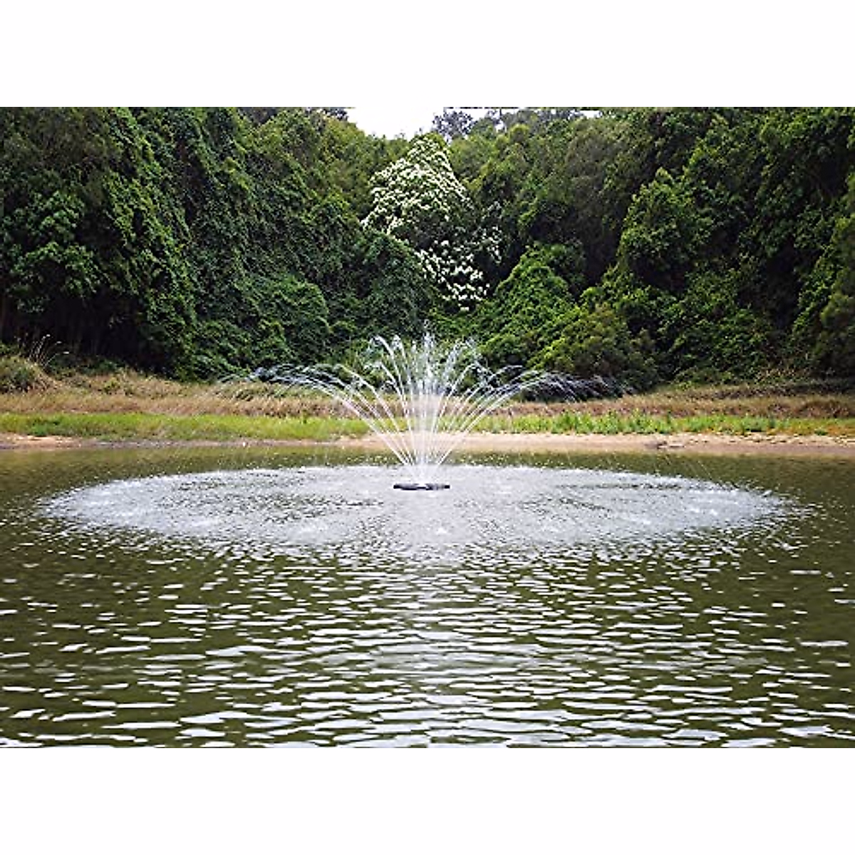 HQUA-FS01 110V, 1/2HP, OD(φ) 32” Large Pond Floating Fountain with 13000 GPH Fountain Pump, 100’ Power Cord, Classic Crown Spray Pattern 33'x12'
