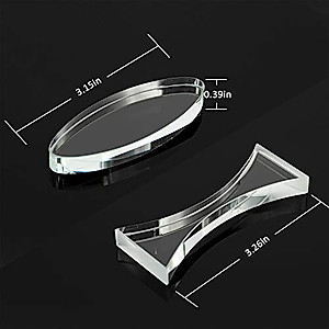 StayMax Concave Convex Lens Set Optical Glass Lens for Physics Teaching 2 Pack