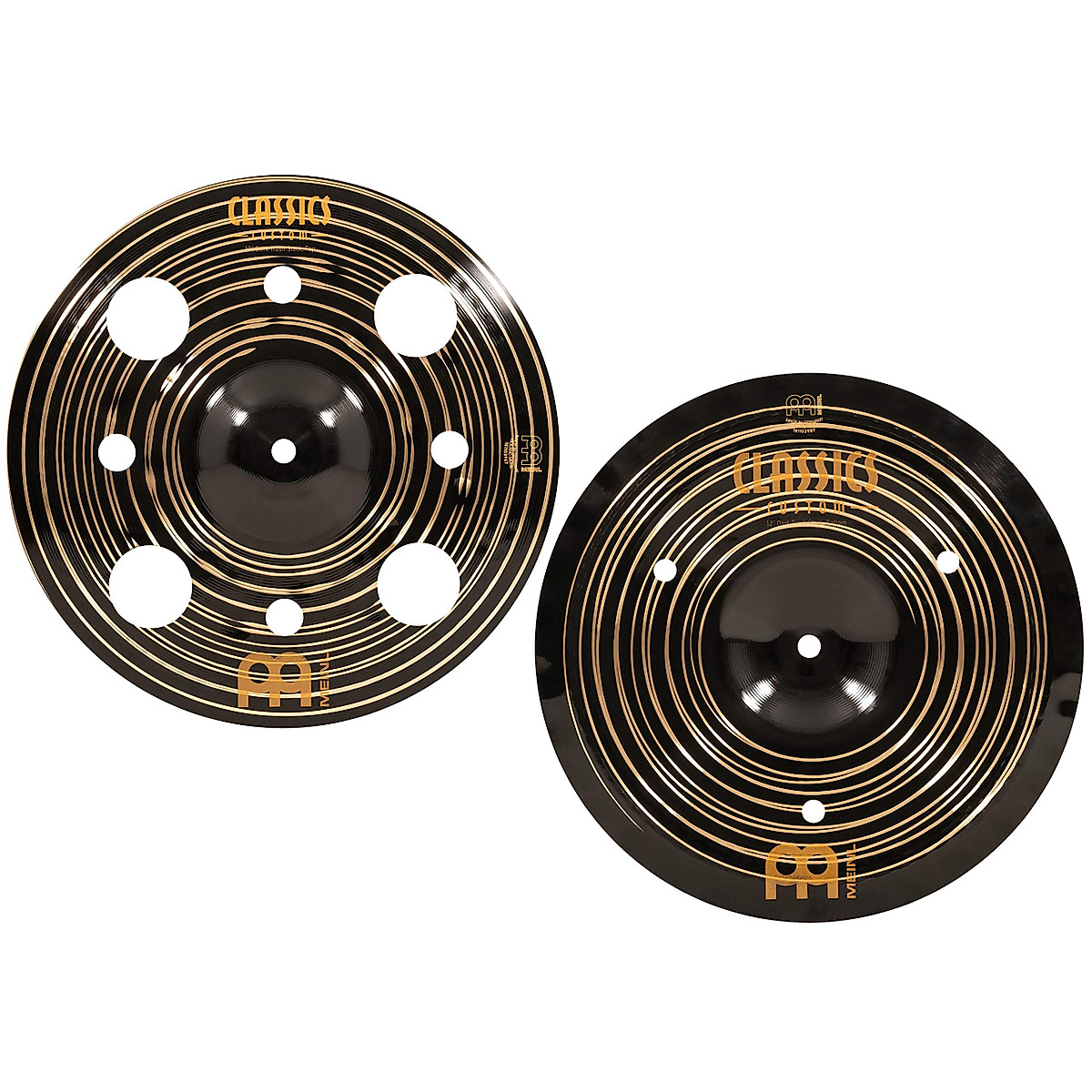 Meinl Cymbals Classics Custom Dark 12" Trash Stack Cymbal for Drum Set, Pair — Made in Germany — B12 Bronze, 2-Year Warranty (CC-12DASTK)