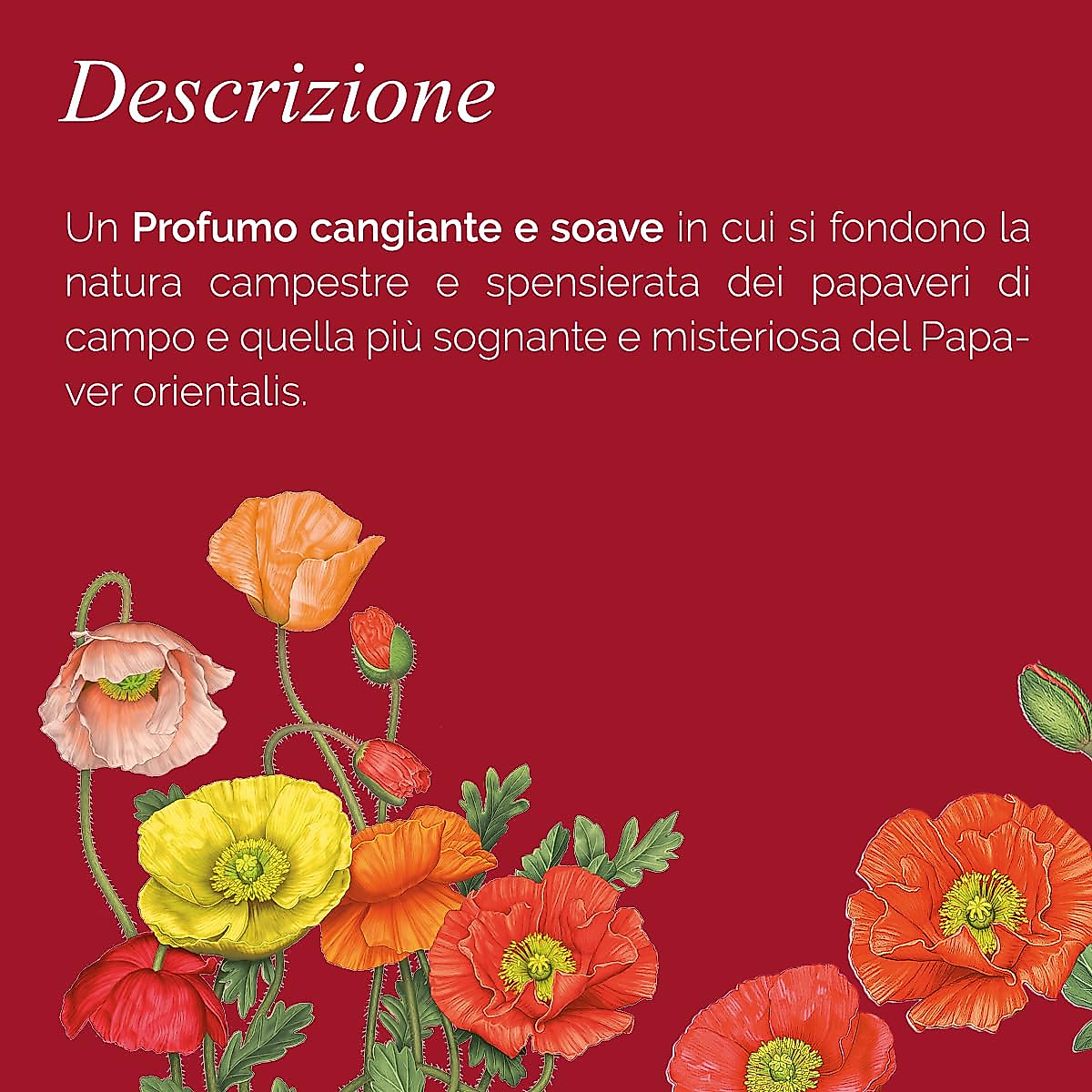 L'Erbolario Sweet Poppy - Notes Of Mandarin Orange, Red Poppy And Amber - Floral Fragrance For Women - Evanescent, Sweet Scent - Evokes Romance And Mystery - Long Lasting - 1.6 Oz EDP Spray