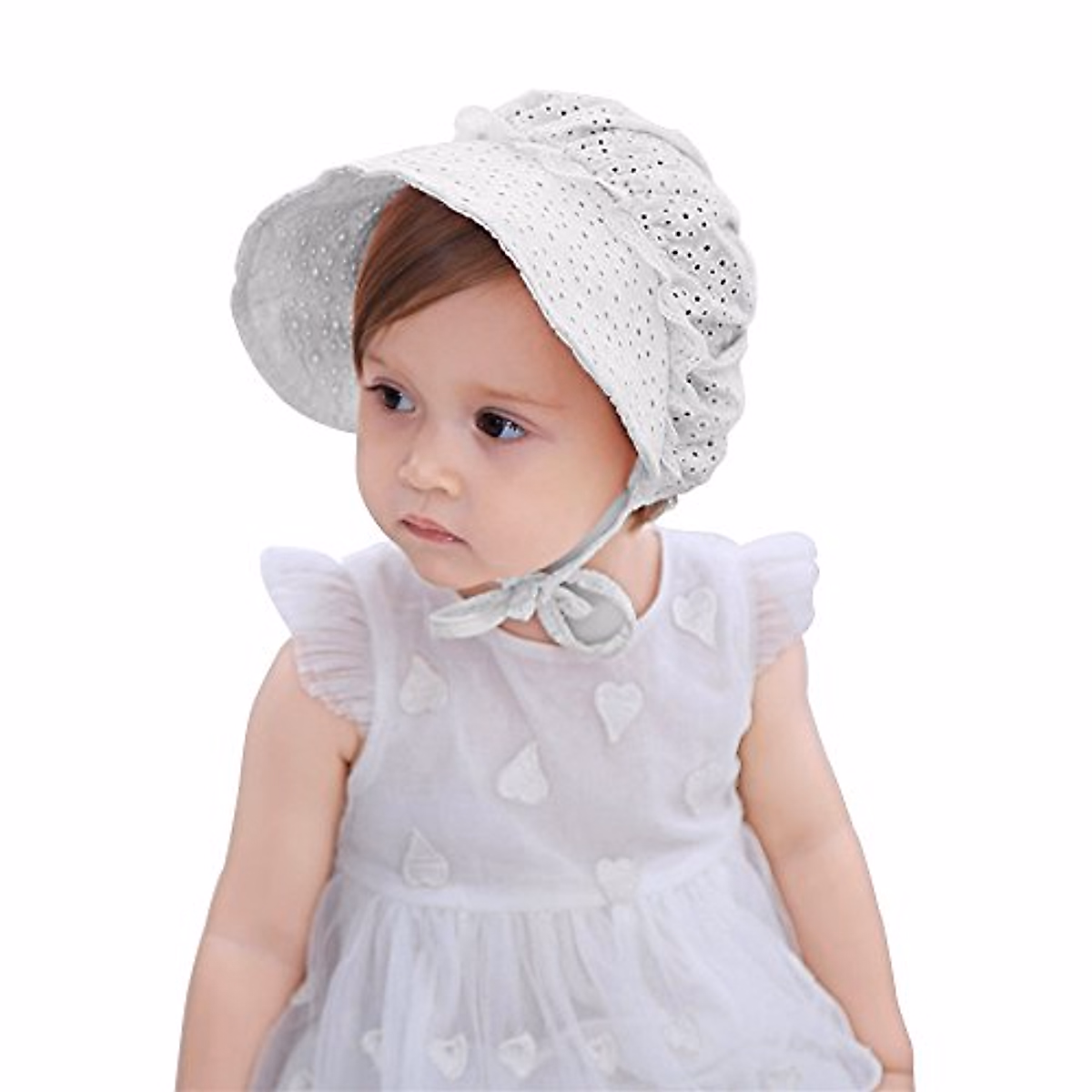 My Little Baby Baby Girls Sun Hat Fashion Hollow Sun Protection Caps (Pink+White)