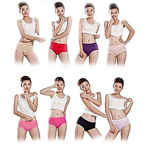 C.X Trendy Women's 8-Pack Cotton Seamless Brief Panty (S, Assorted)