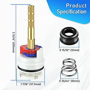 Dreyoo Round Stem Washerless Cartridge Compatible with Danze DA603567, Shower Cartridge Compatible with Glacier Bay and Pegasus Single Handle Tub/Shower Faucets with Temperature Limit Stops