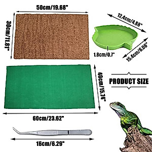 PINVNBY Reptile Carpet Pet Terrarium Liner Reptiles Cage Mat Supplies for Bearded Dragon Lizard Tortoise Leopard Gecko Snake(2 PCS)