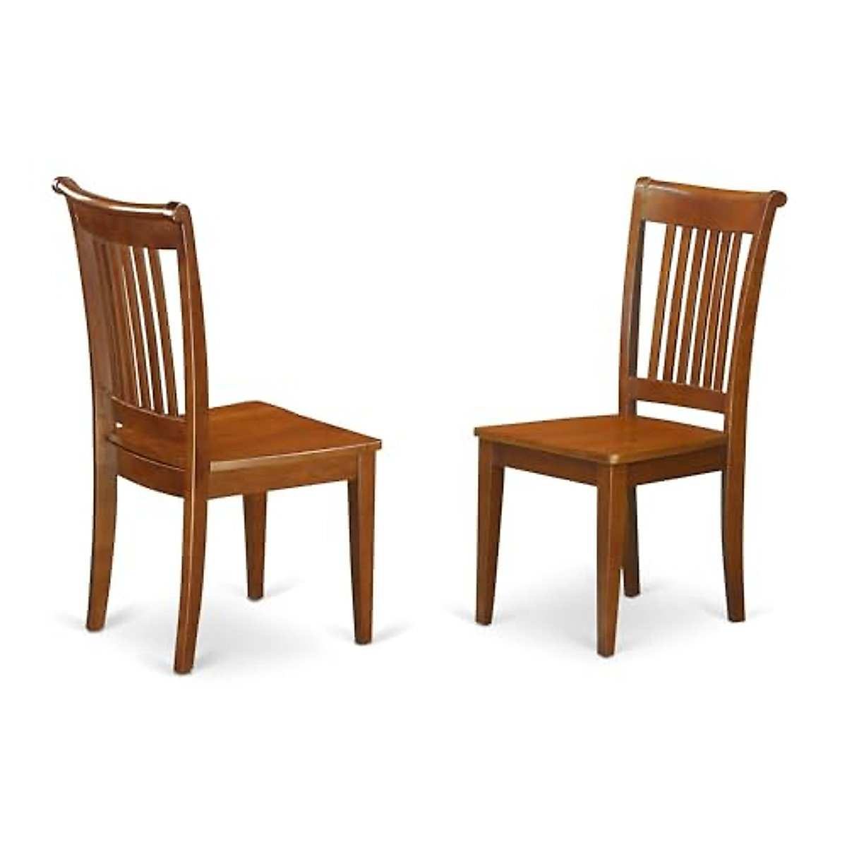 East West Furniture Kitchen Dining Chairs, Set of 2, Saddle Brown